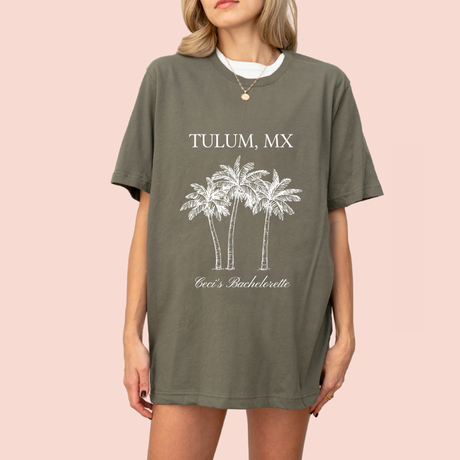 Playera oversize personalizada "palmtrees" – I Do-Bachelorette Party Kits