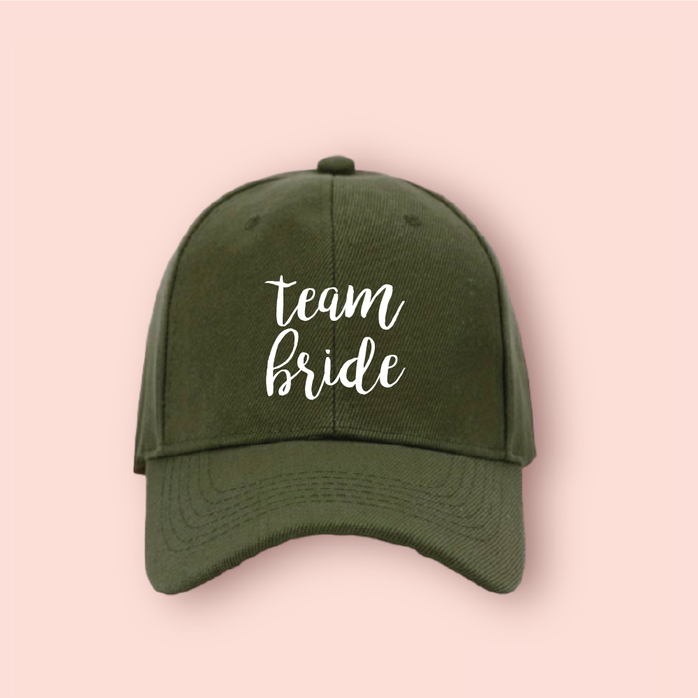 Gorra verde-militar "Team bride" – I Do-Bachelorette Party Kits